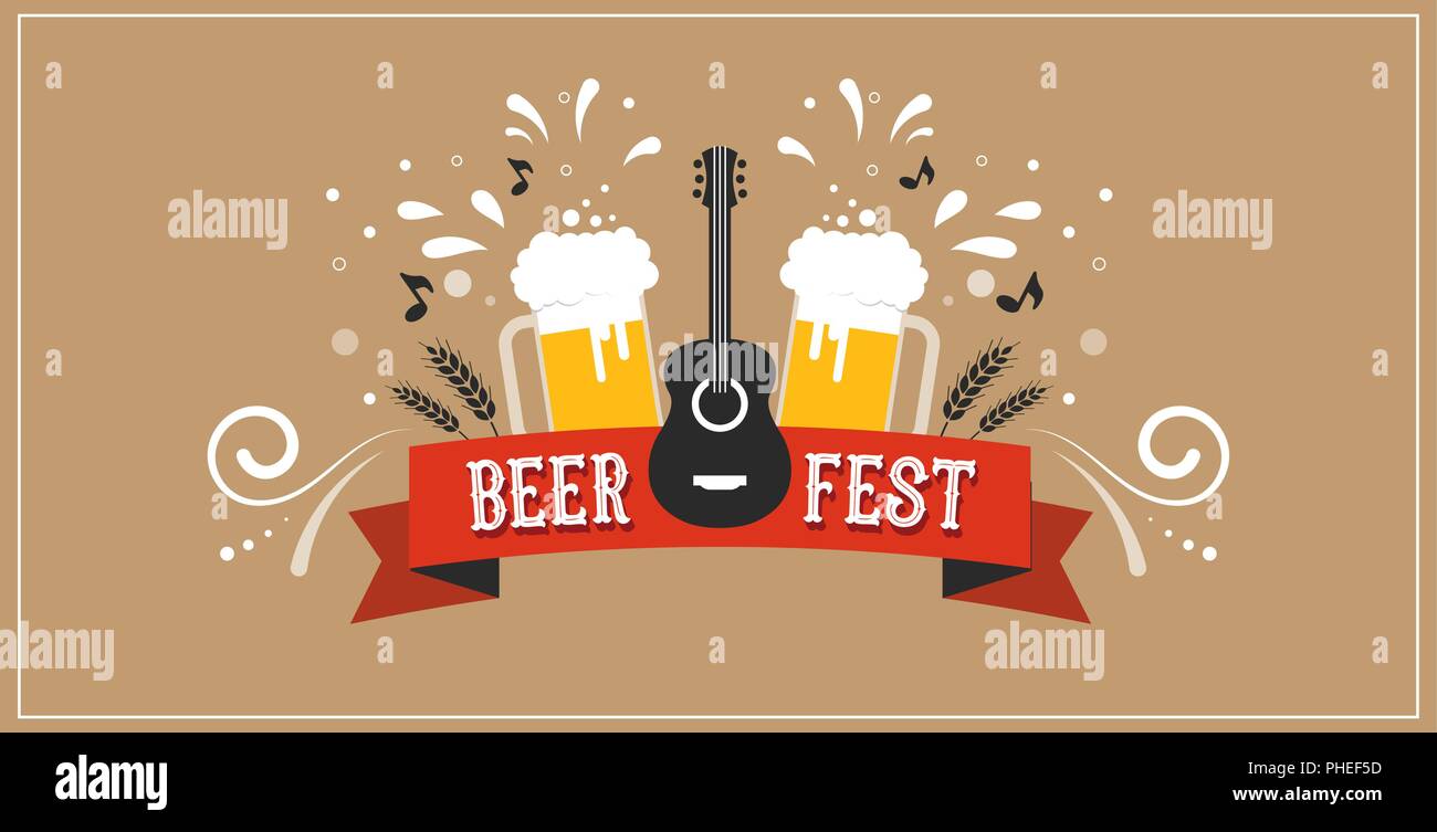Beer festival banner, event poster, promotion. Vector concept design ...