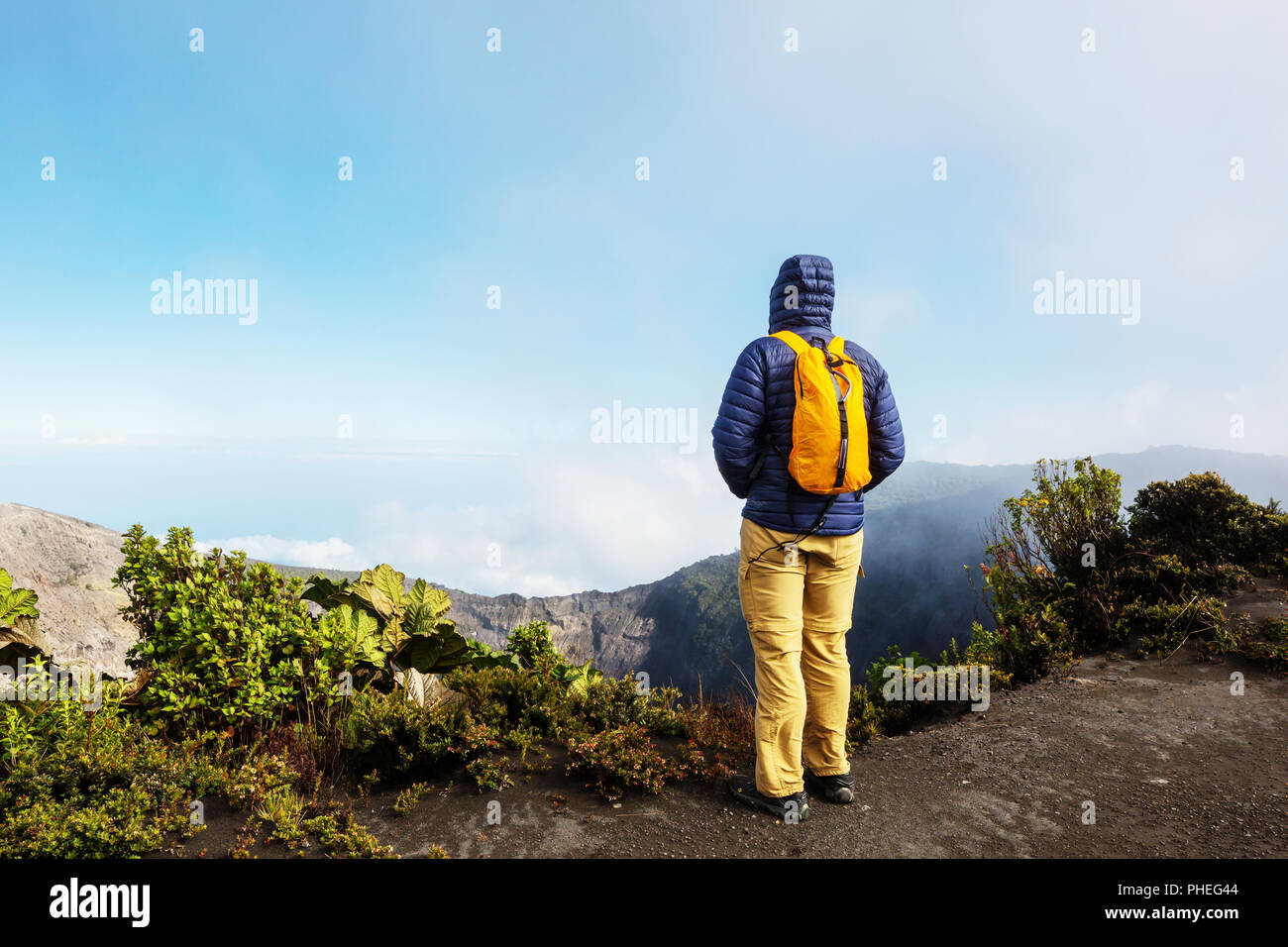 Hike to volcano Stock Photo - Alamy