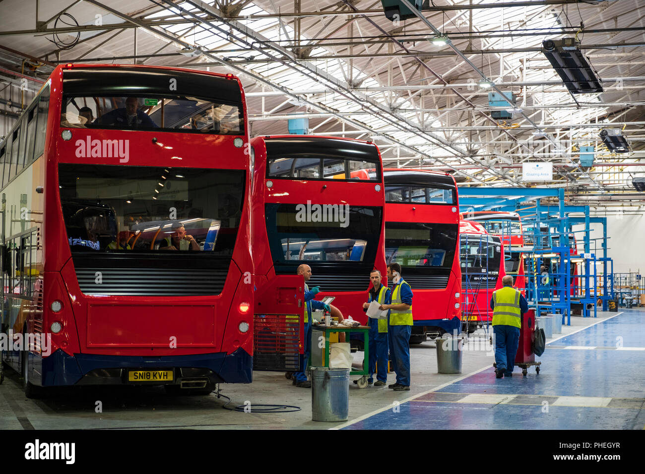 Interior of modern bus and coach manufacturing plant by Alexander ...