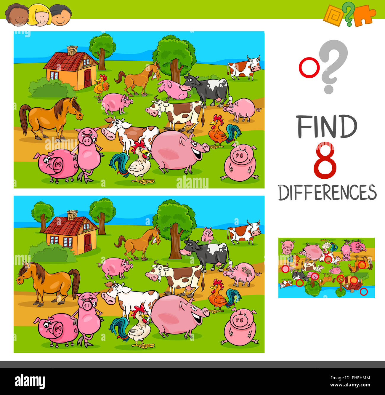 differences game with farm animal characters Stock Photo - Alamy differences game with farm animal characters Stock Photo - Alamy