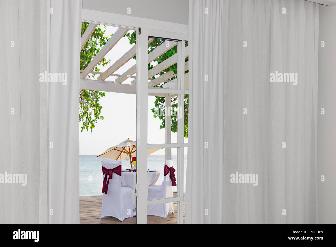 festive romantic dinner table Caribbean Dominican Republic Stock Photo ...