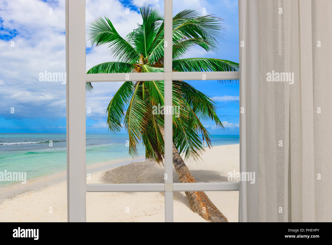 open window to the sea Stock Photo - Alamy