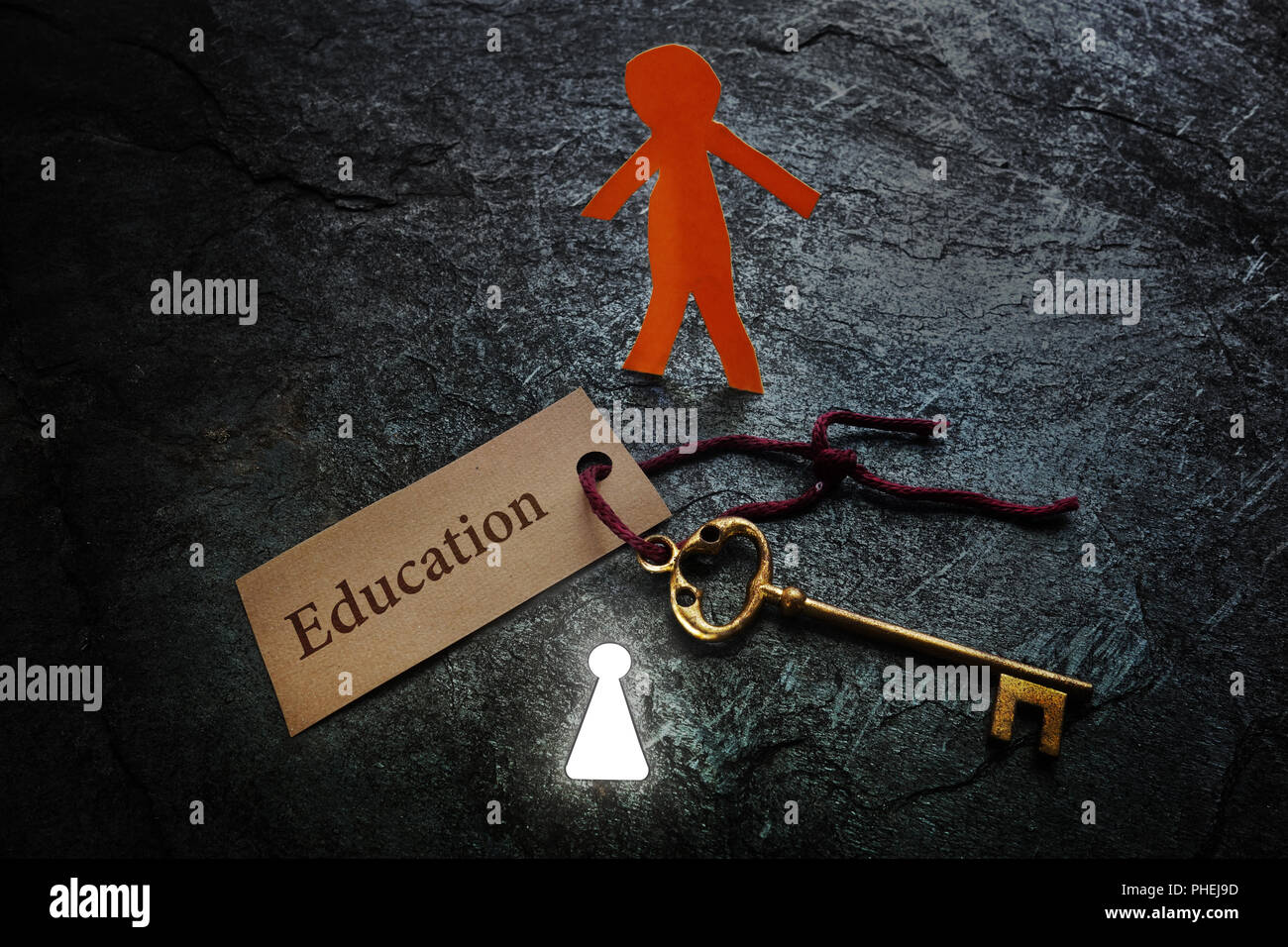 Paper education man Stock Photo - Alamy