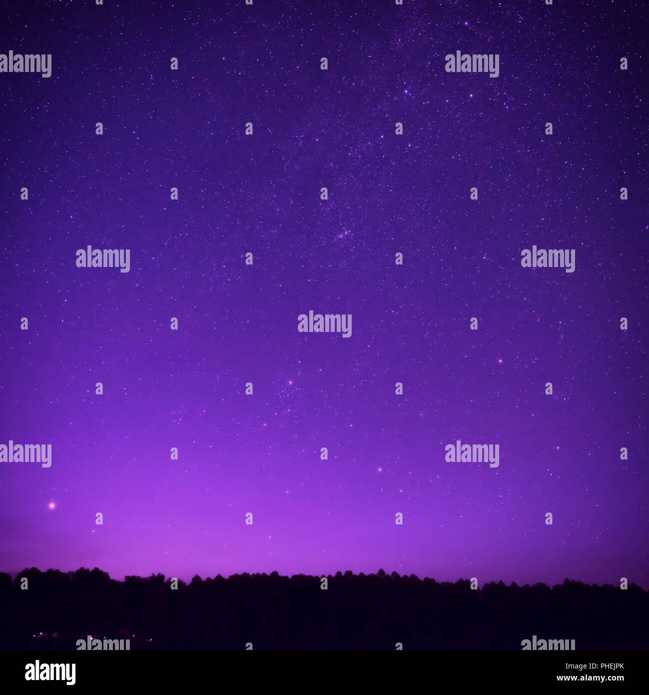 Beautiful purple night sky with many stars Stock Photo - Alamy
