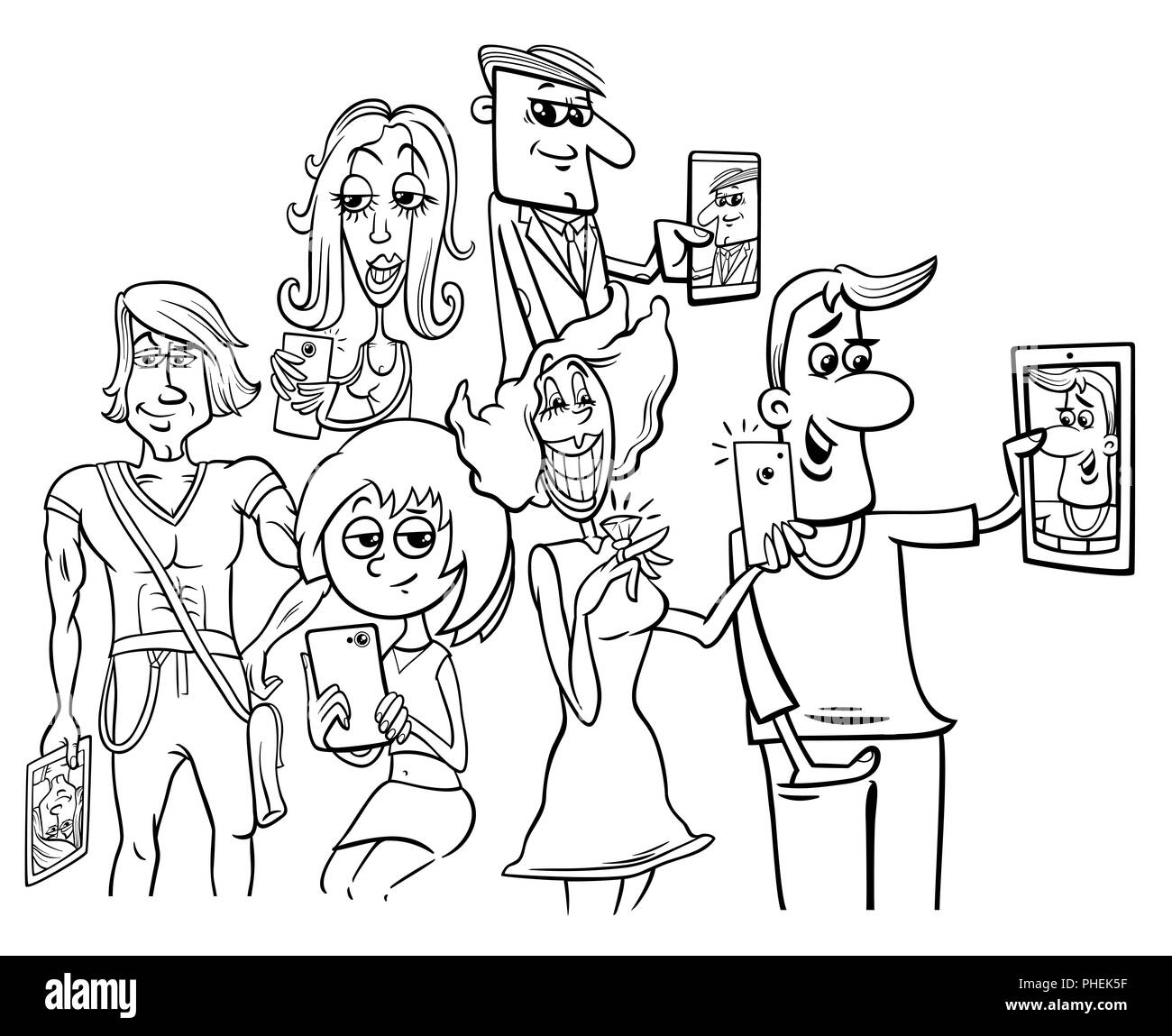 People take selfie Cut Out Stock Images & Pictures - Alamy