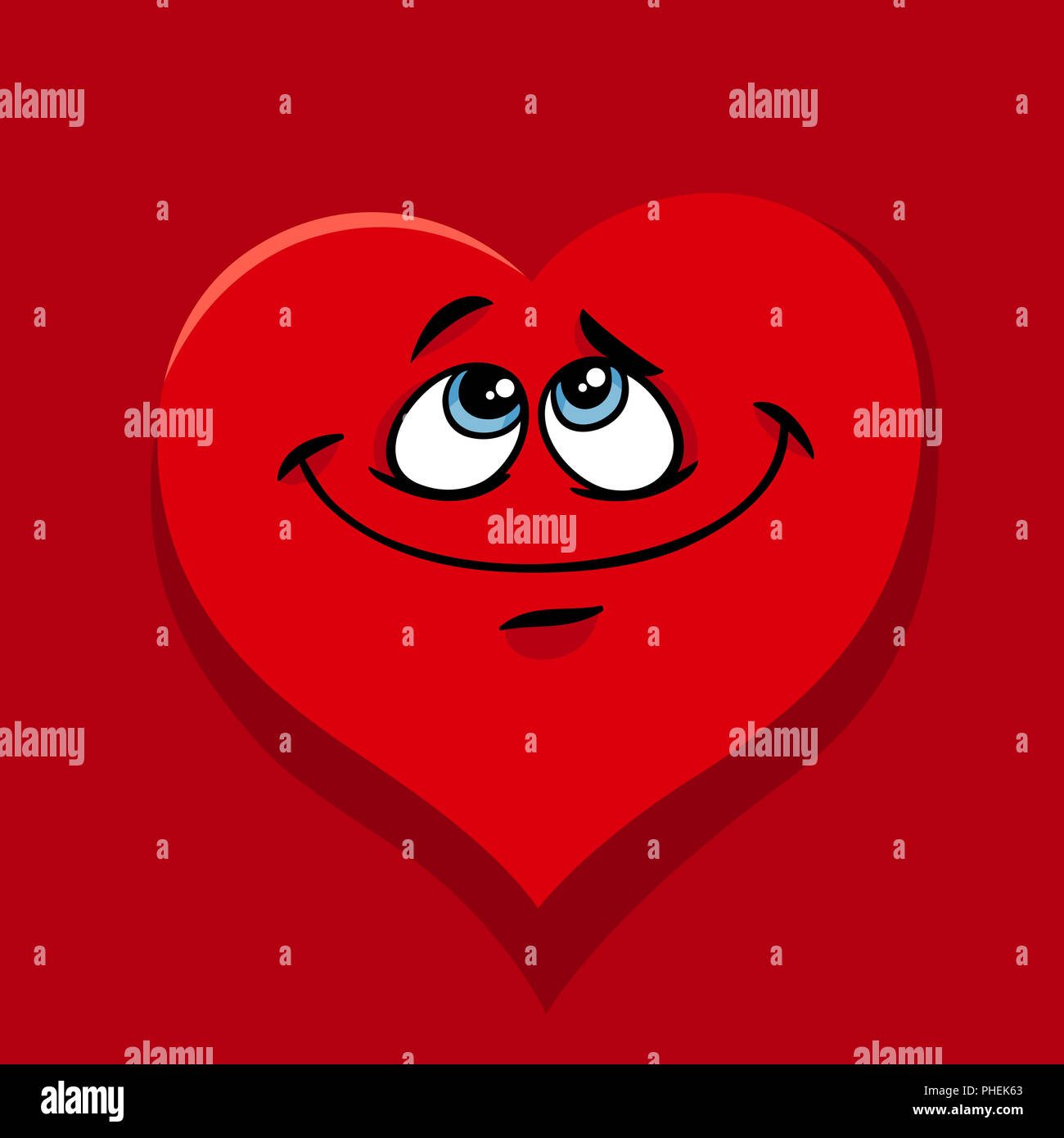 happy heart in love cartoon illustration Stock Photo - Alamy