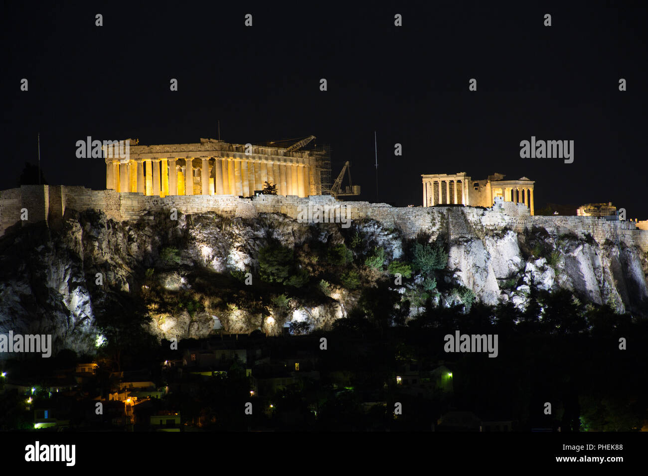 Acropolis by Night Stock Photo - Alamy