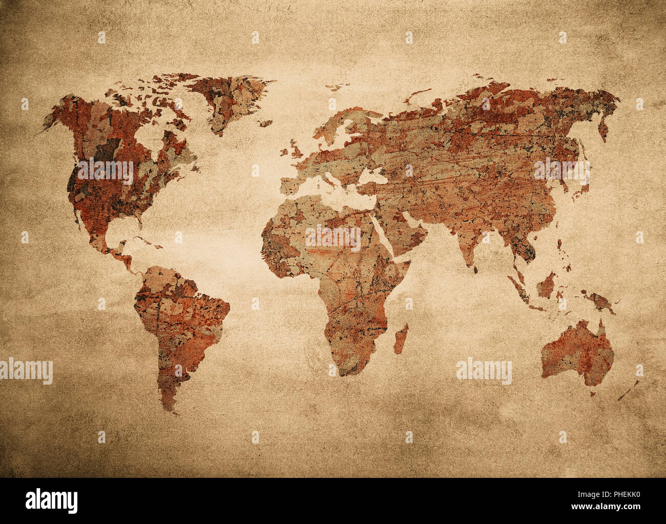 grunge map of the world Stock Photo - Alamy