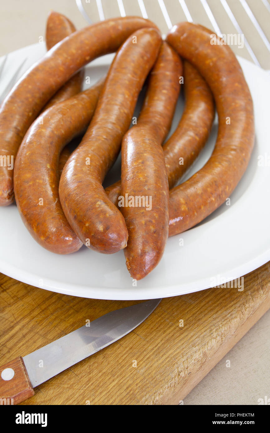 Merguez raw sausages on table hi-res stock photography and images - Alamy