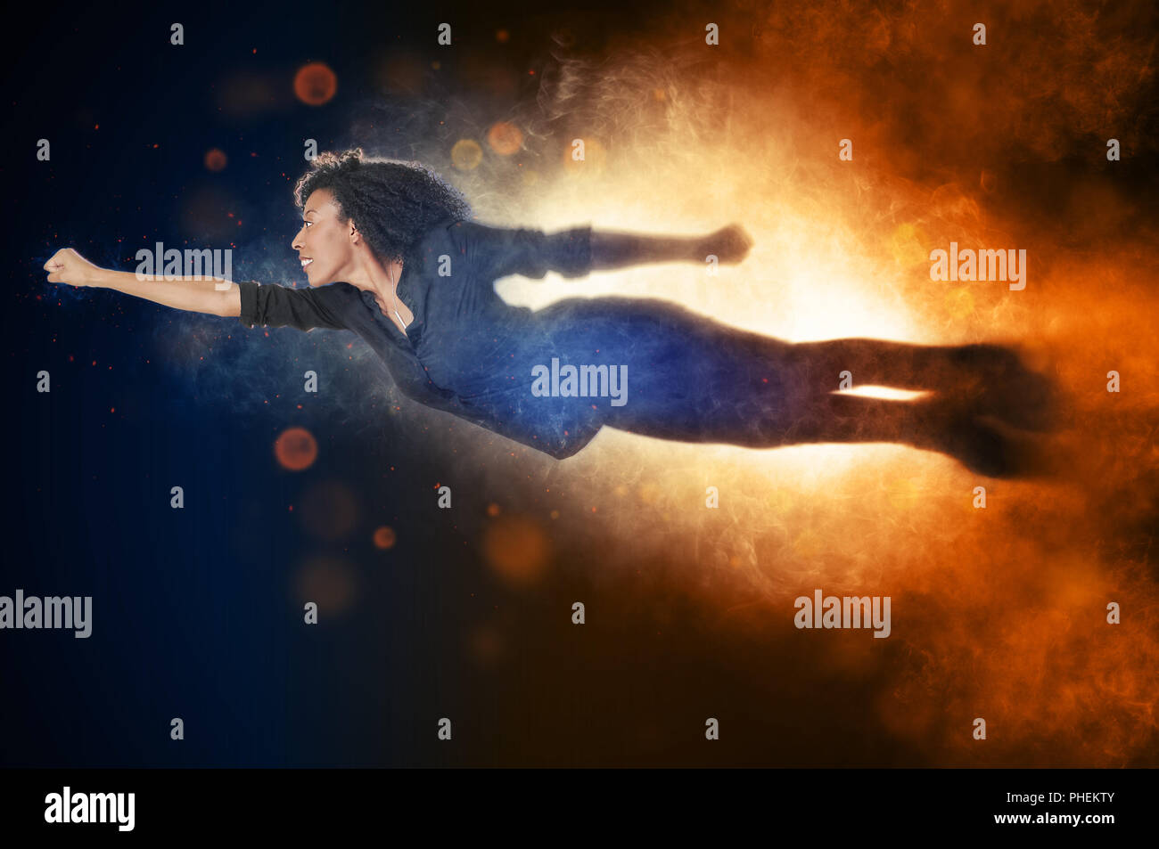 Falling or Flying Woman Stock Photo - Alamy