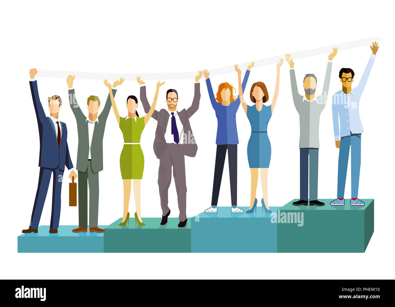 Business people with successful balance, business success, illustration ...