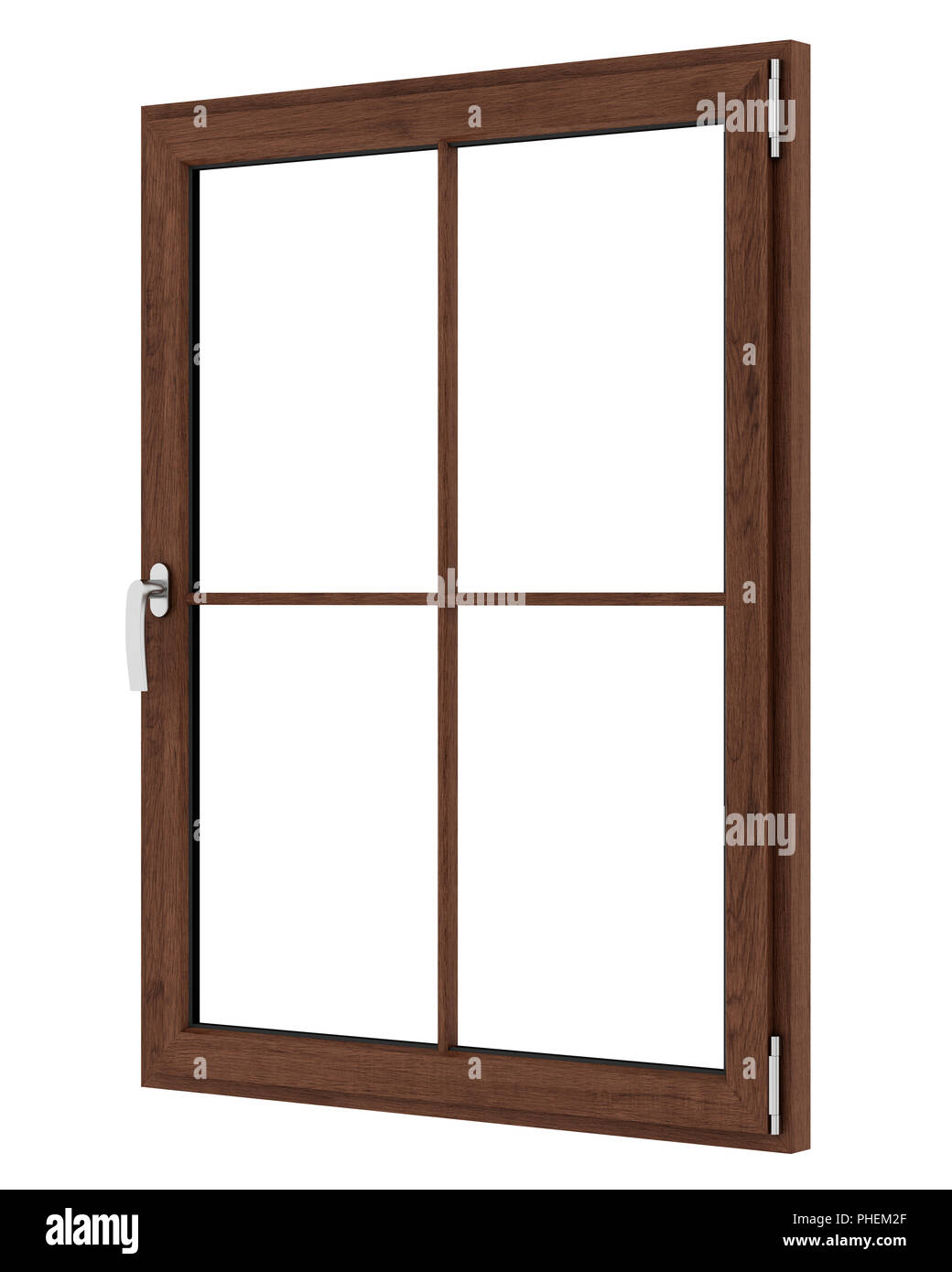 brown wooden window isolated on white background Stock Photo - Alamy