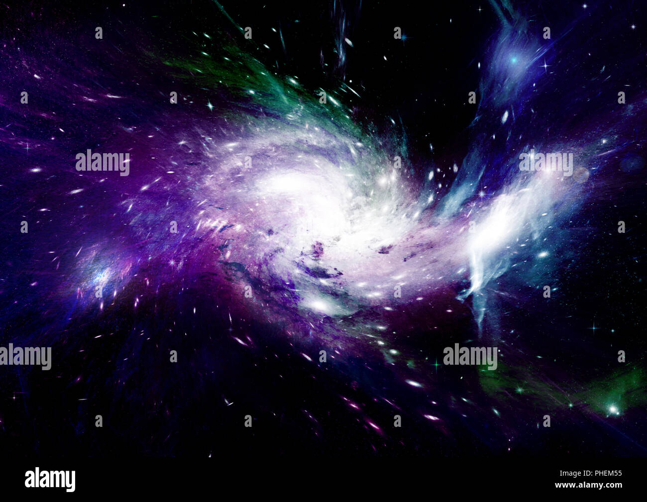 Stars, dust and gas nebula in a far galaxy Stock Photo - Alamy