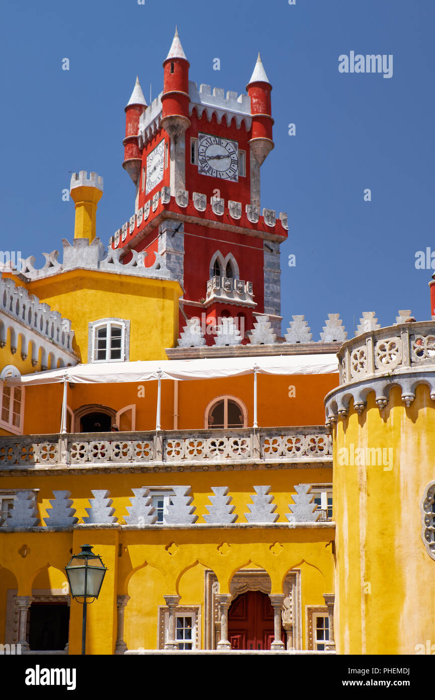 Clock tower of Pena Palace. Sintra. Portugal Stock Photo - Alamy