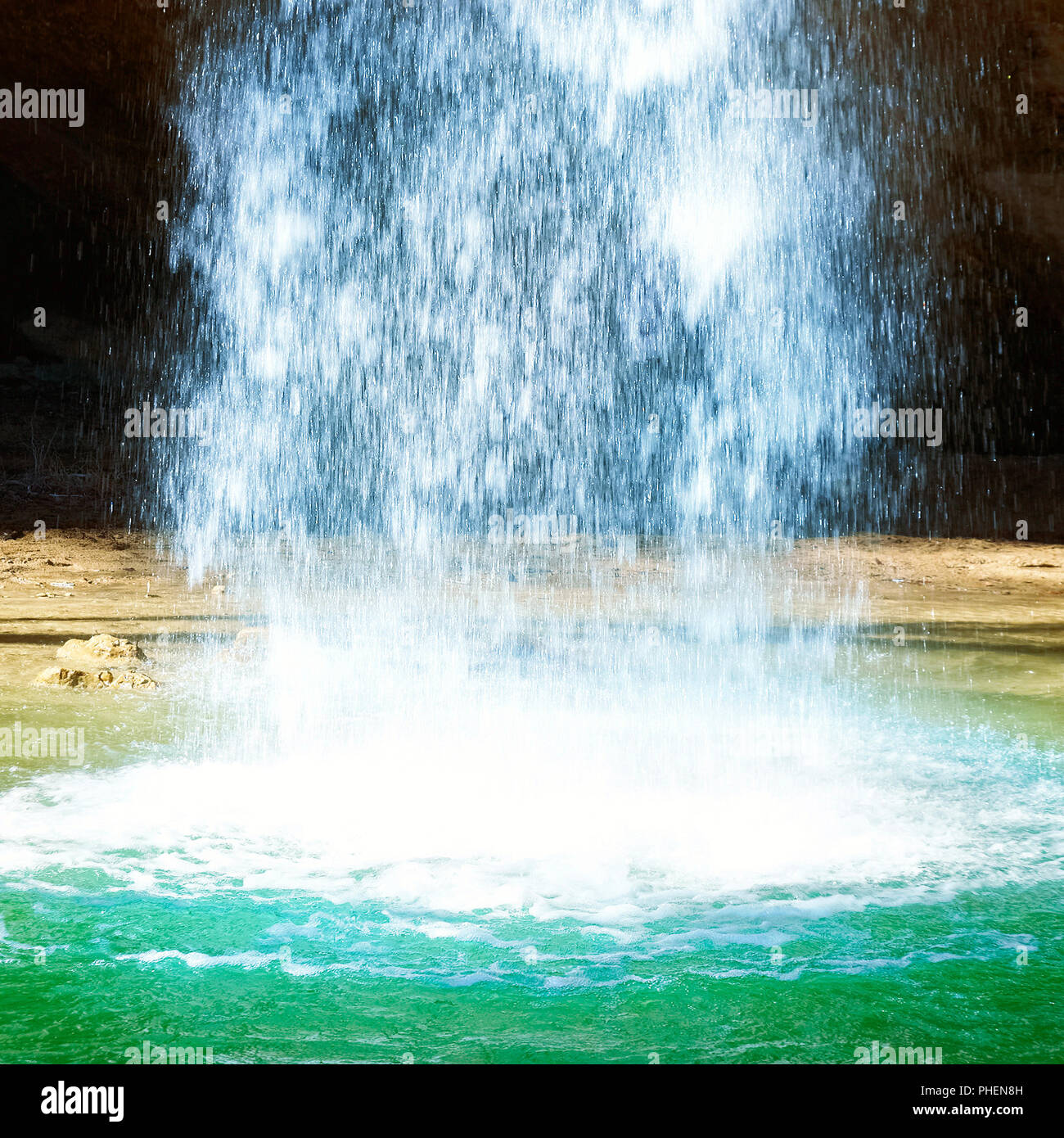 Powerful water stream falling close hi-res stock photography and images ...
