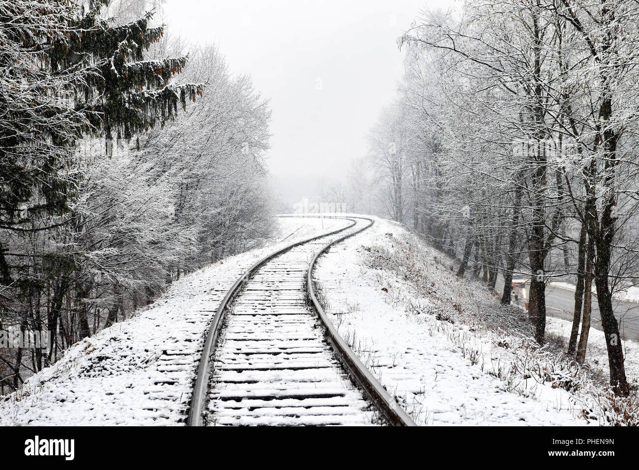 Snow railway hi-res stock photography and images - Alamy