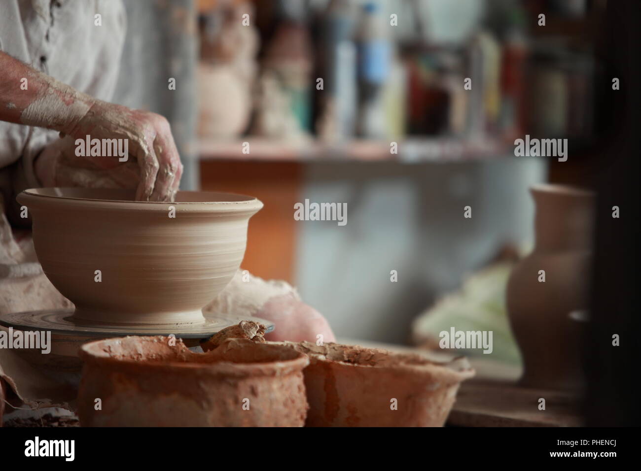 handicraft production of clay products Stock Photo - Alamy
