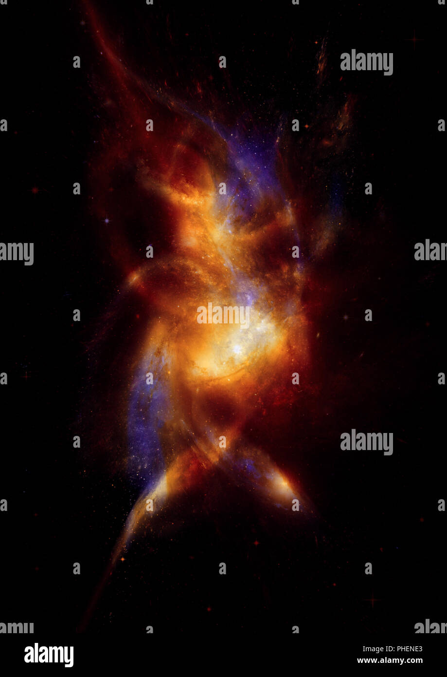 Stars, dust and gas nebula in a far galaxy Stock Photo - Alamy