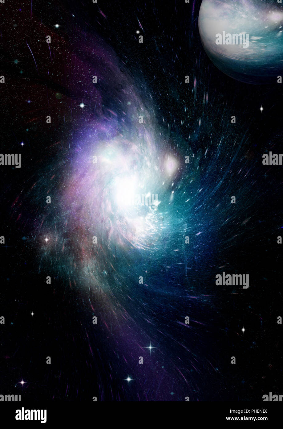 Stars, dust and gas nebula in a far galaxy Stock Photo - Alamy