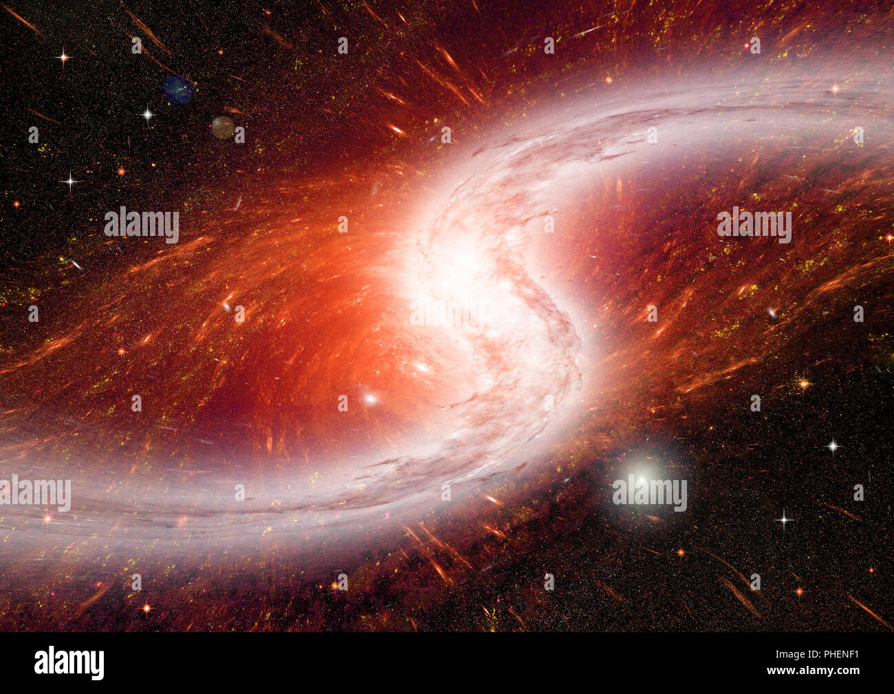 Stars, dust and gas nebula in a far galaxy Stock Photo - Alamy