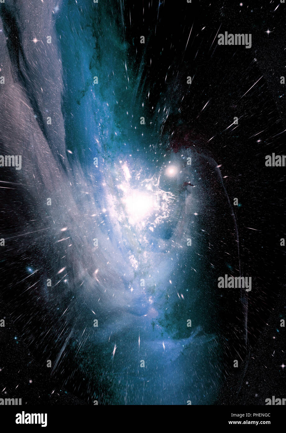 Stars, dust and gas nebula in a far galaxy Stock Photo - Alamy