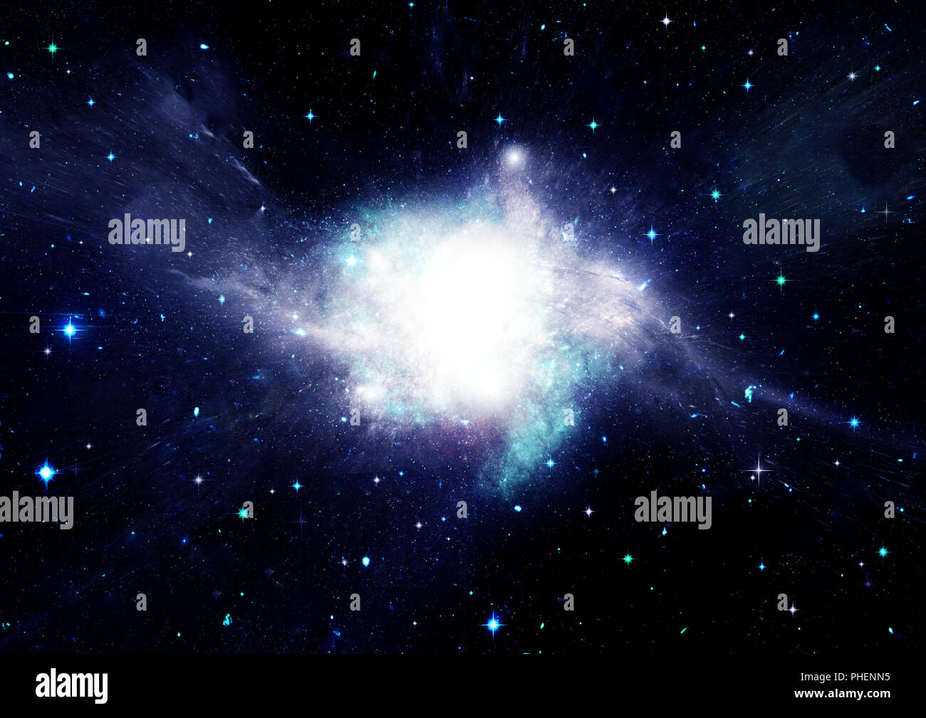 Stars, dust and gas nebula in a far galaxy Stock Photo - Alamy