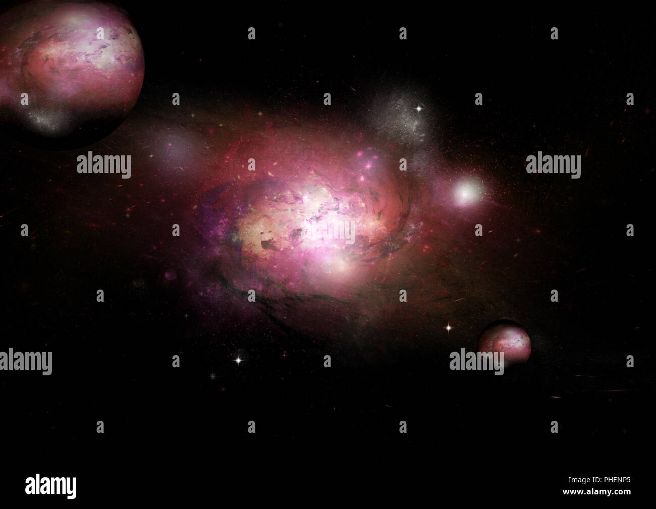 Stars, dust and gas nebula in a far galaxy Stock Photo - Alamy