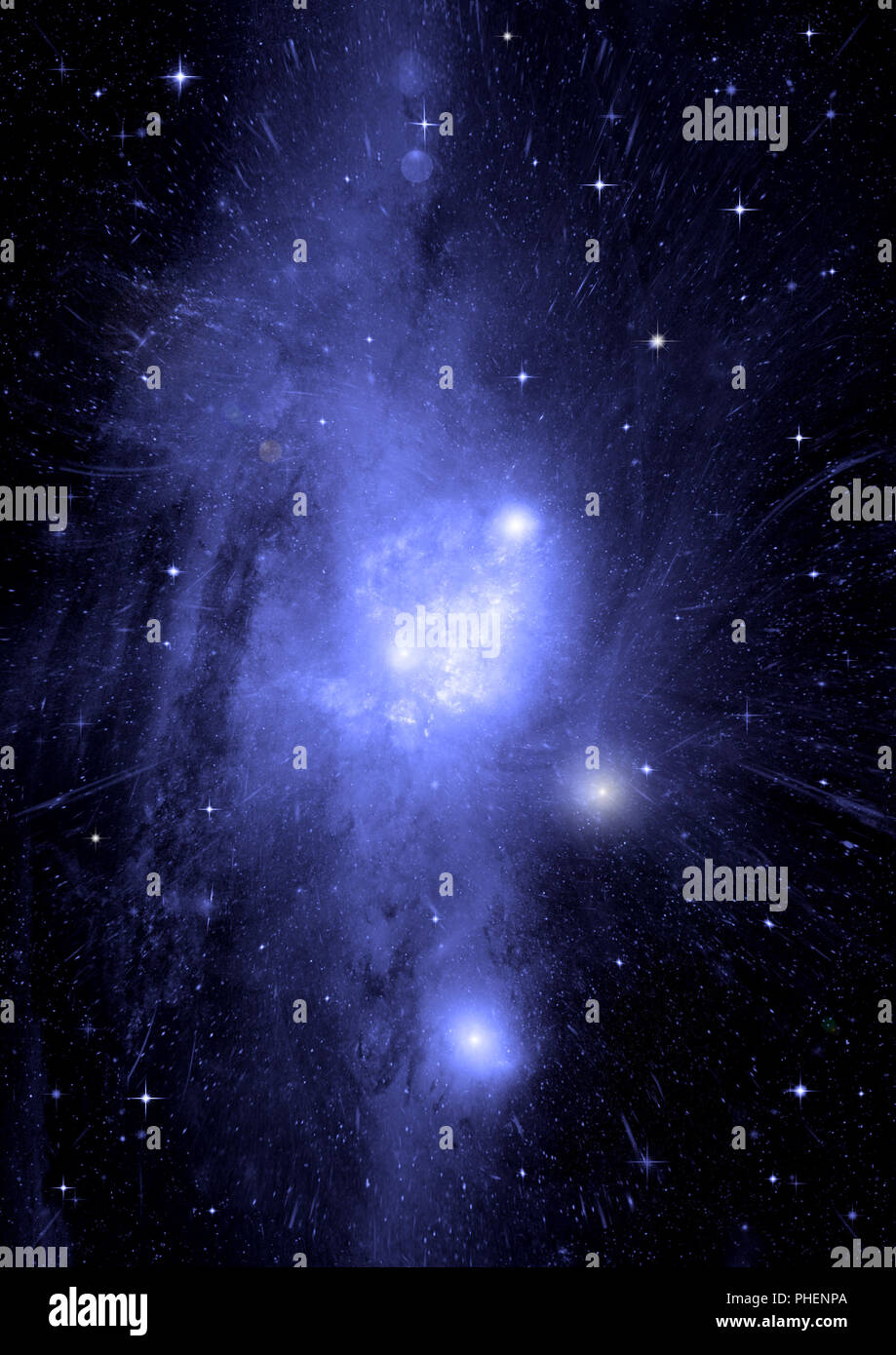 Stars, dust and gas nebula in a far galaxy Stock Photo - Alamy