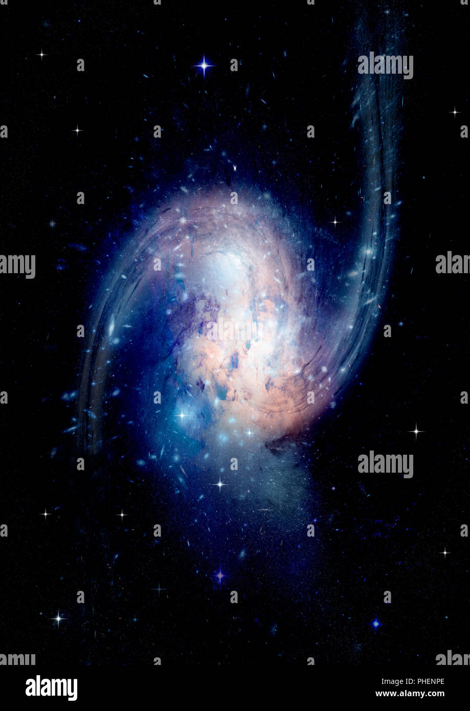 Stars, dust and gas nebula in a far galaxy Stock Photo - Alamy