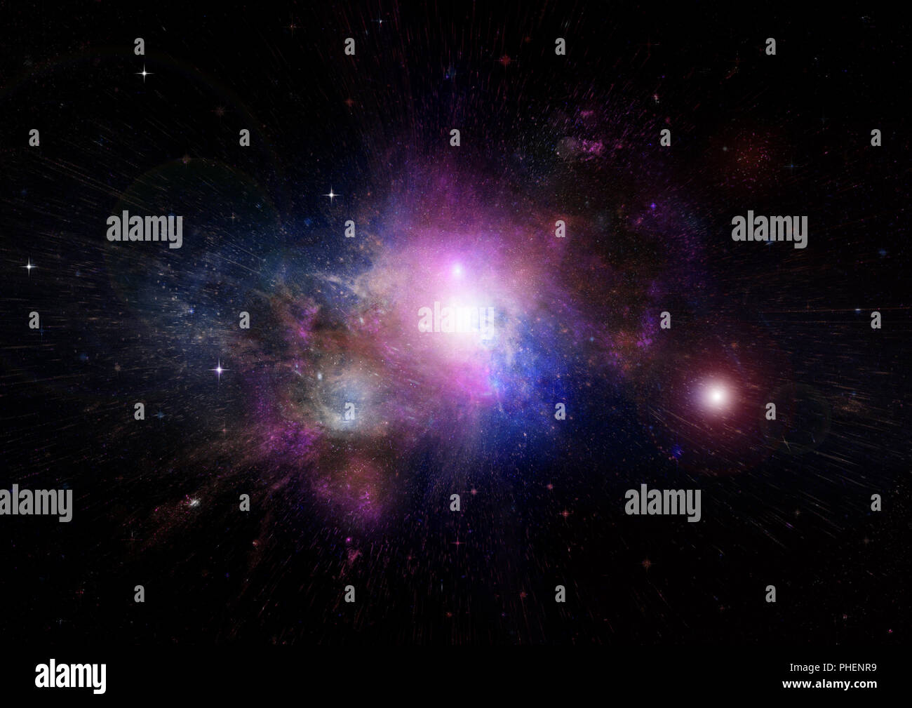 Stars, dust and gas nebula in a far galaxy Stock Photo - Alamy