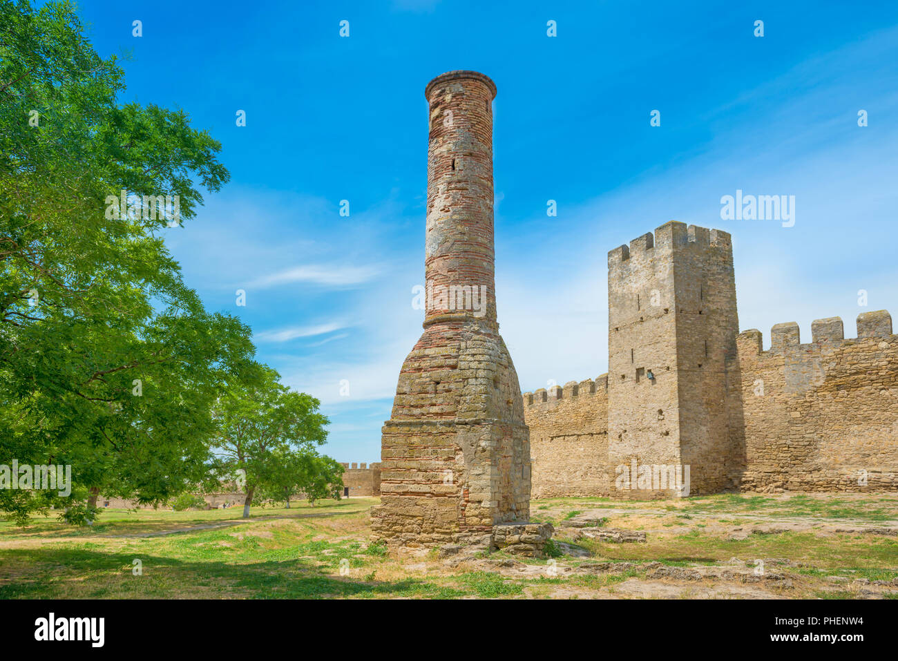 Ancient castle wall in the park Stock Photo - Alamy