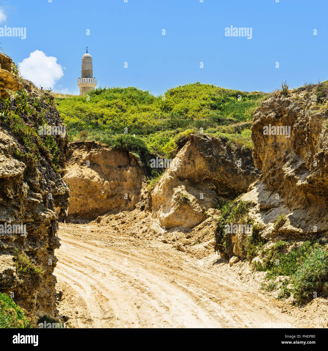 Path leading to the arabic mosque in Israel Stock Photo - Alamy