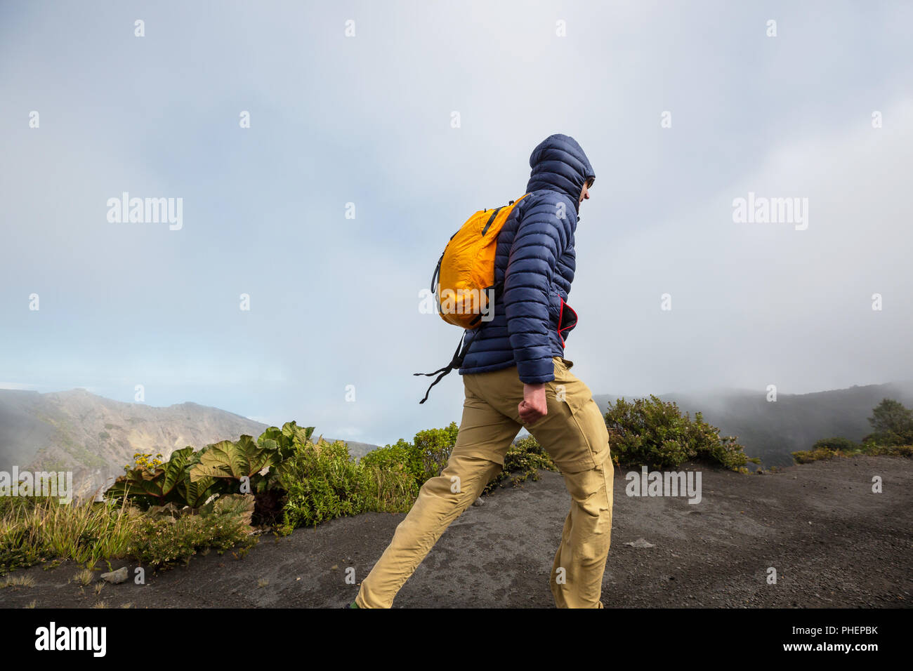 Hike to volcano Stock Photo - Alamy