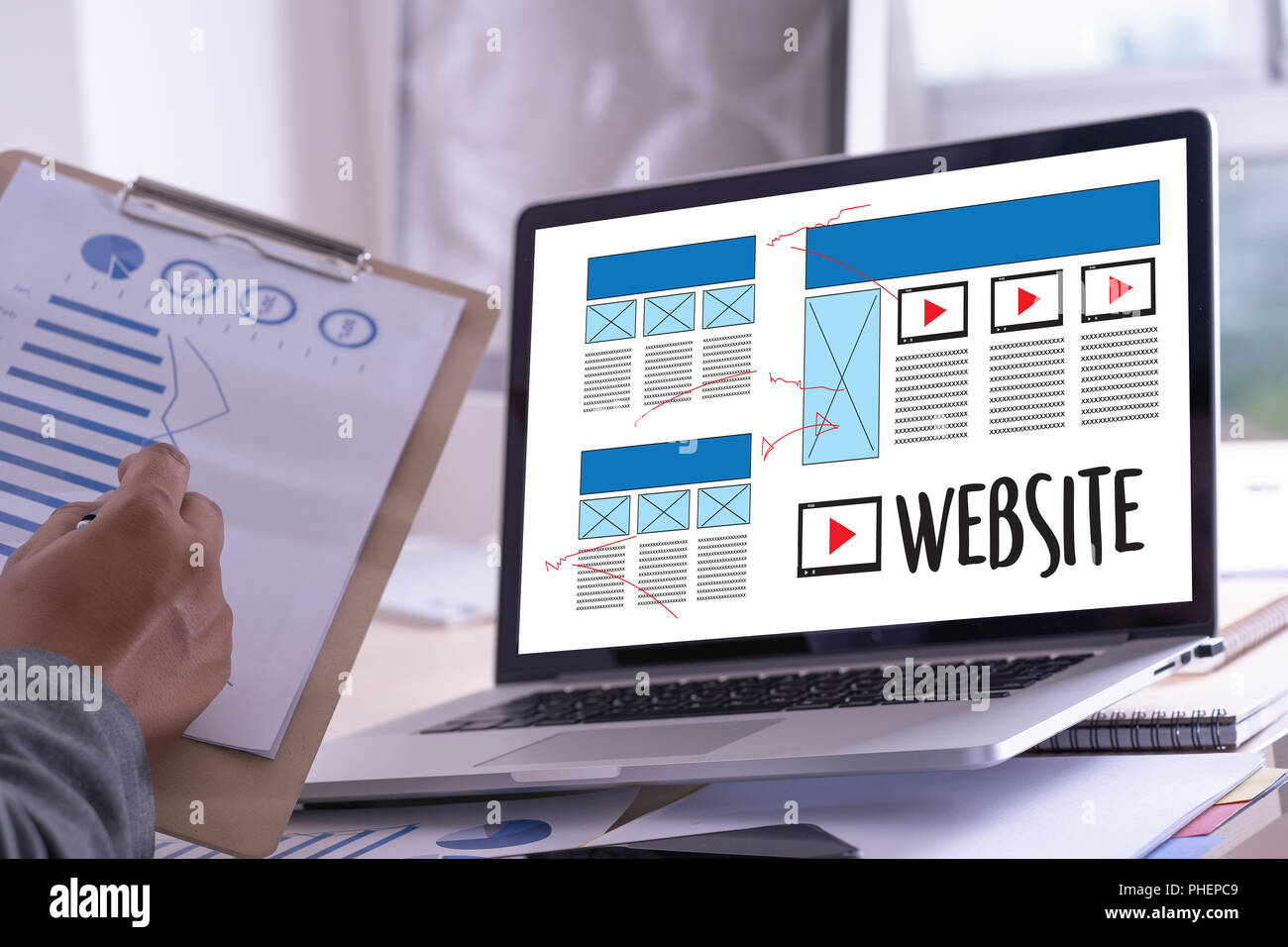 Web Design layout sketch drawing Software Media WWW and Graphic Layout ...