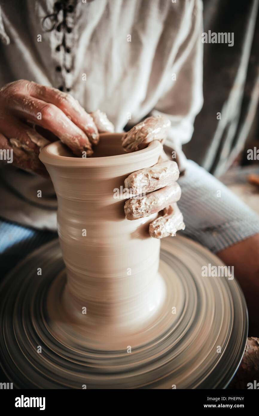handicraft production of clay products Stock Photo - Alamy