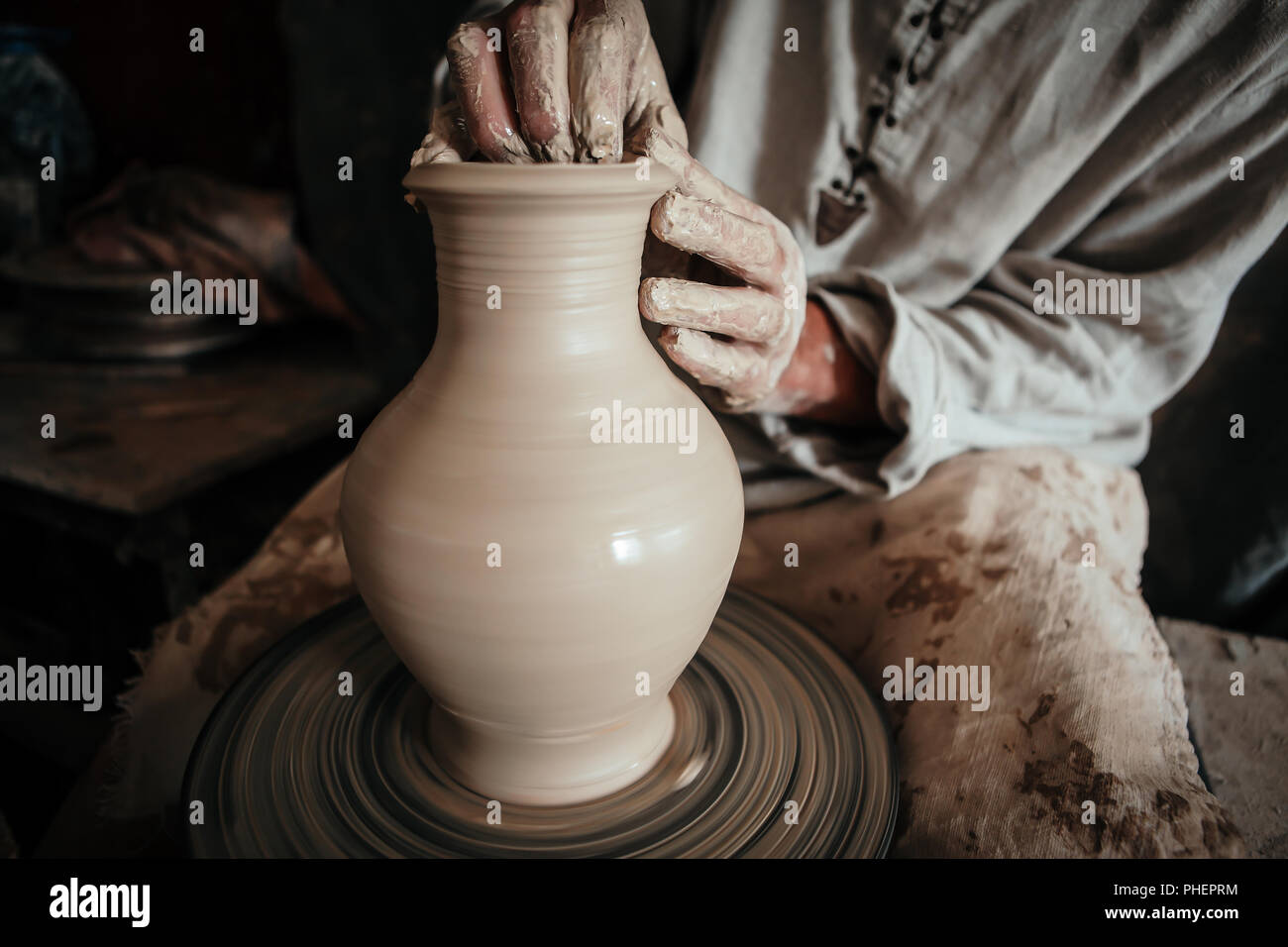 handicraft production of clay products Stock Photo - Alamy