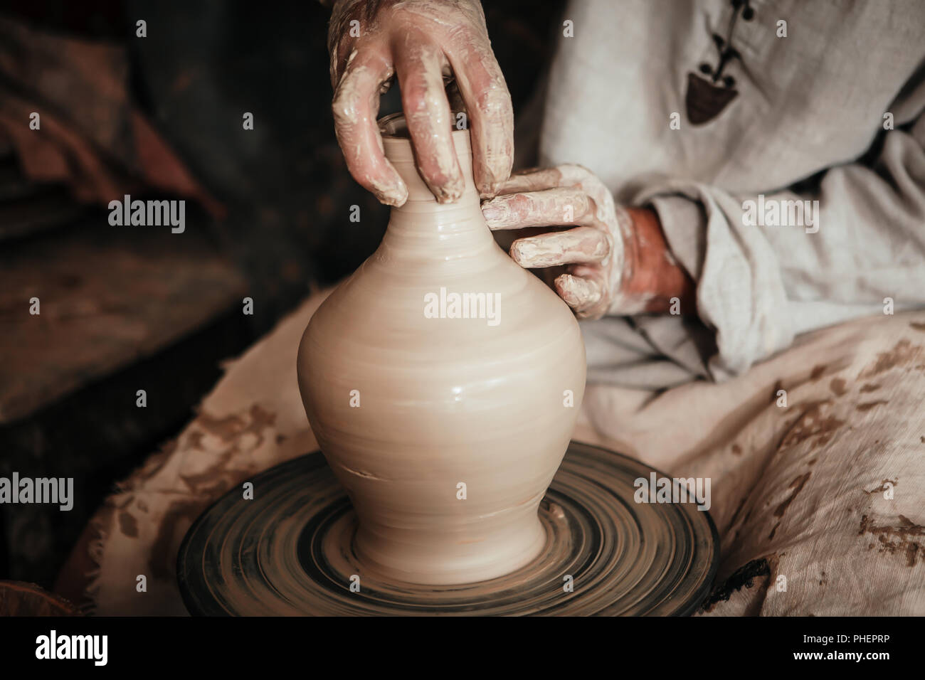 handicraft production of clay products Stock Photo - Alamy