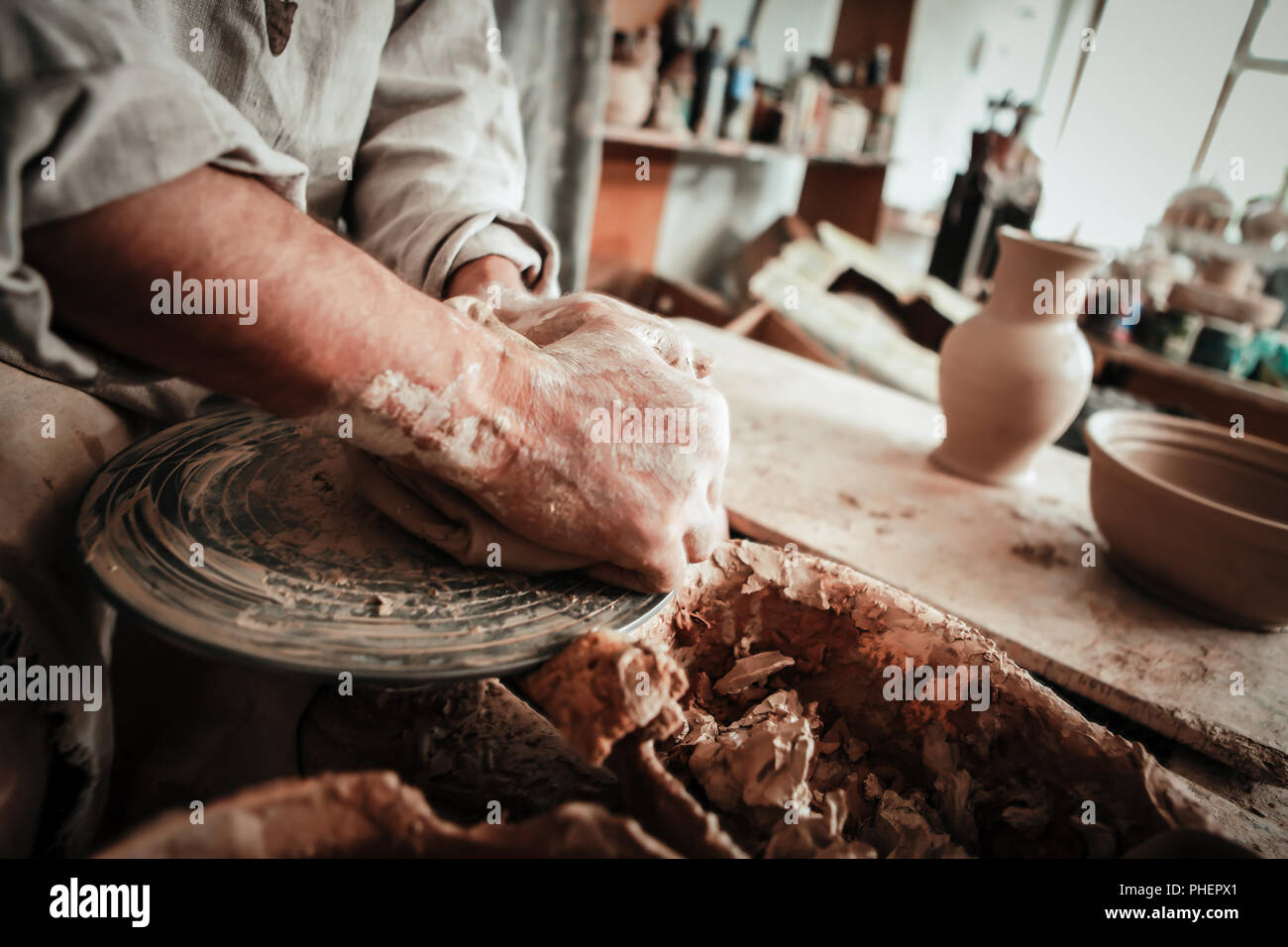 handicraft production of clay products Stock Photo - Alamy