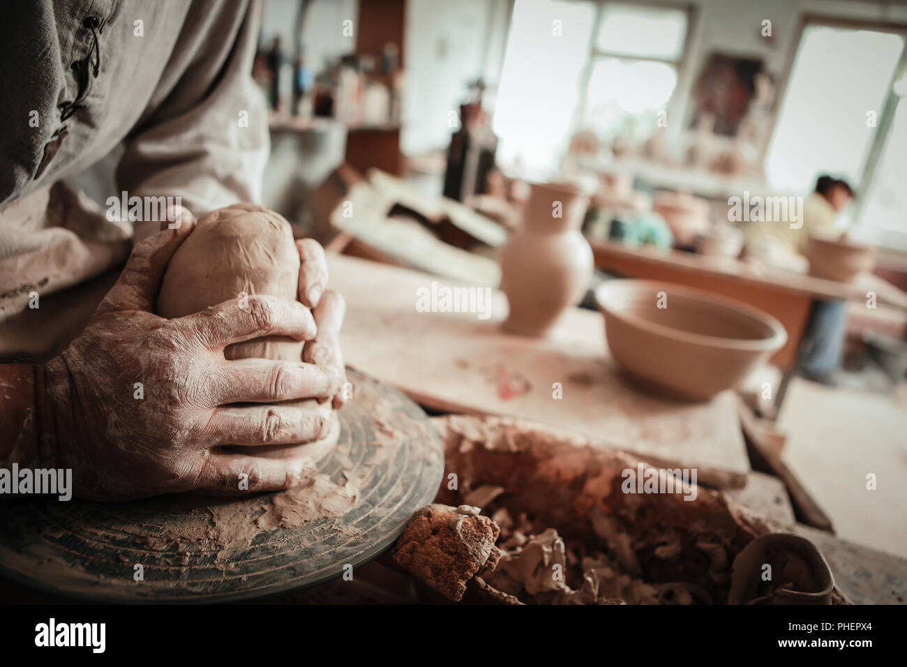 handicraft production of clay products Stock Photo - Alamy