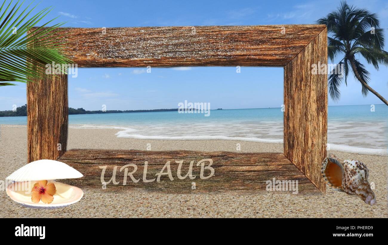 Wooden frame on the beach Stock Photo - Alamy