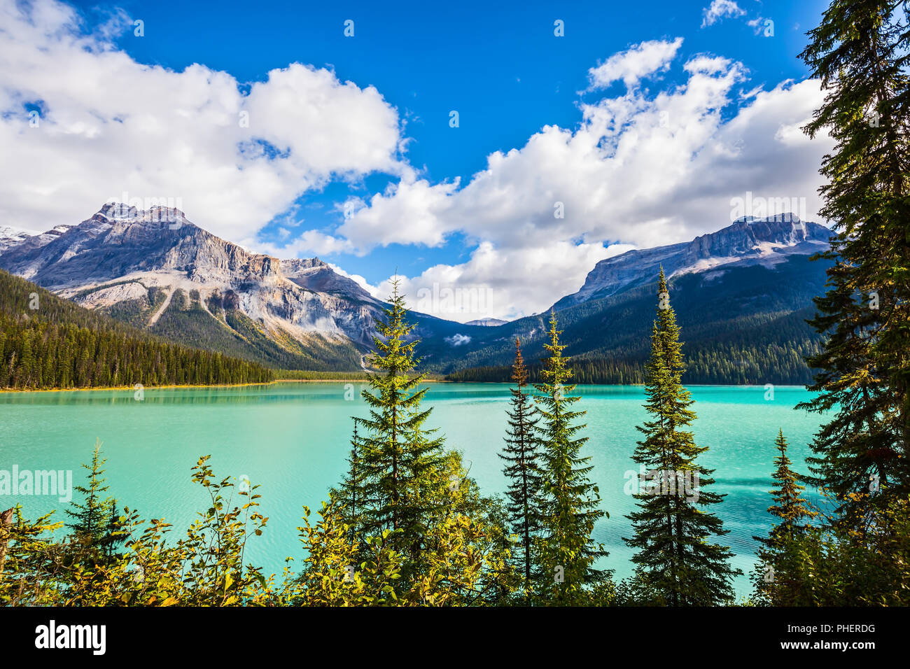 Magic Emerald Lake Stock Photo - Alamy