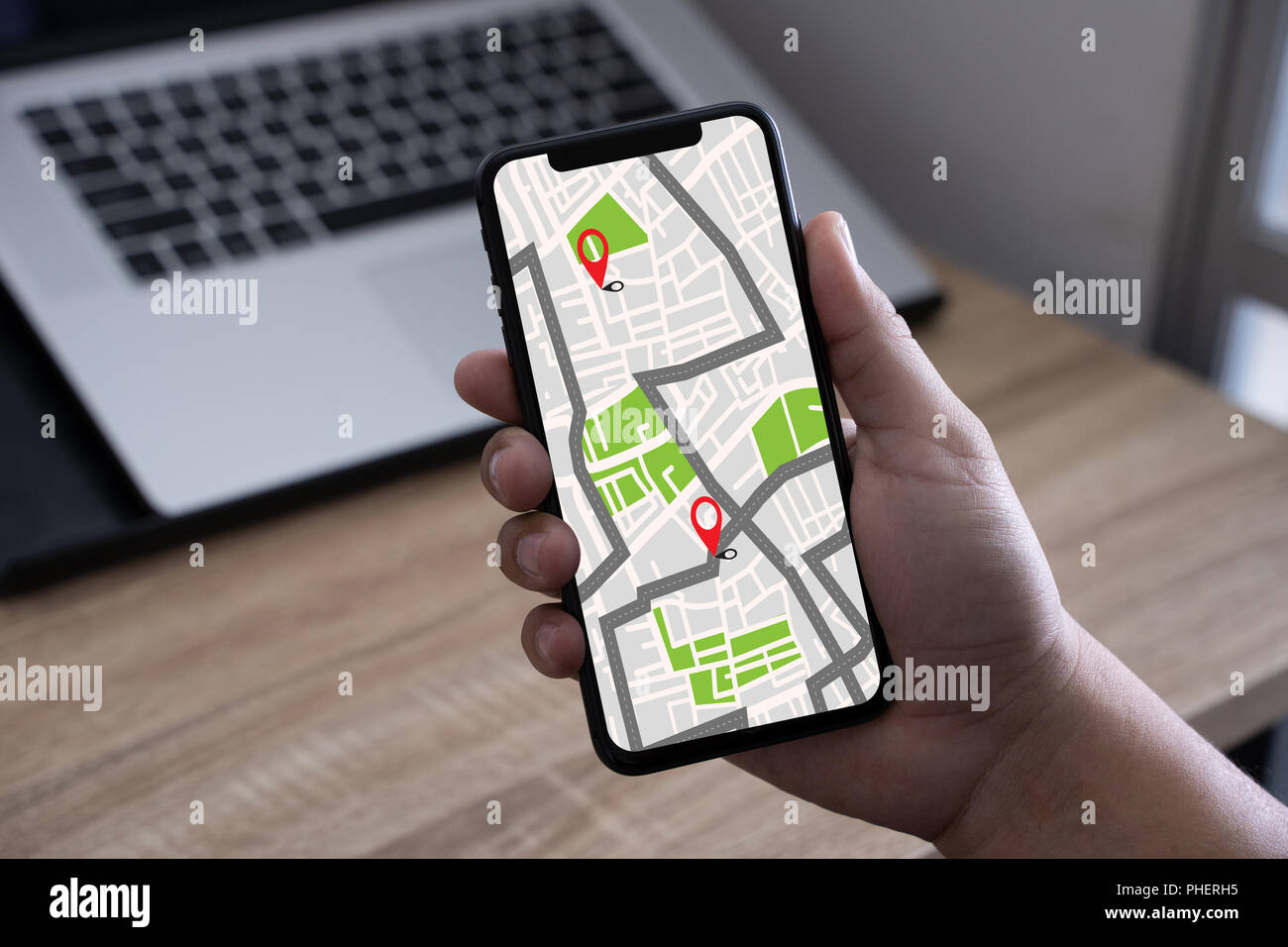 GPS Map to Route Destination network connection Location Street Map ...