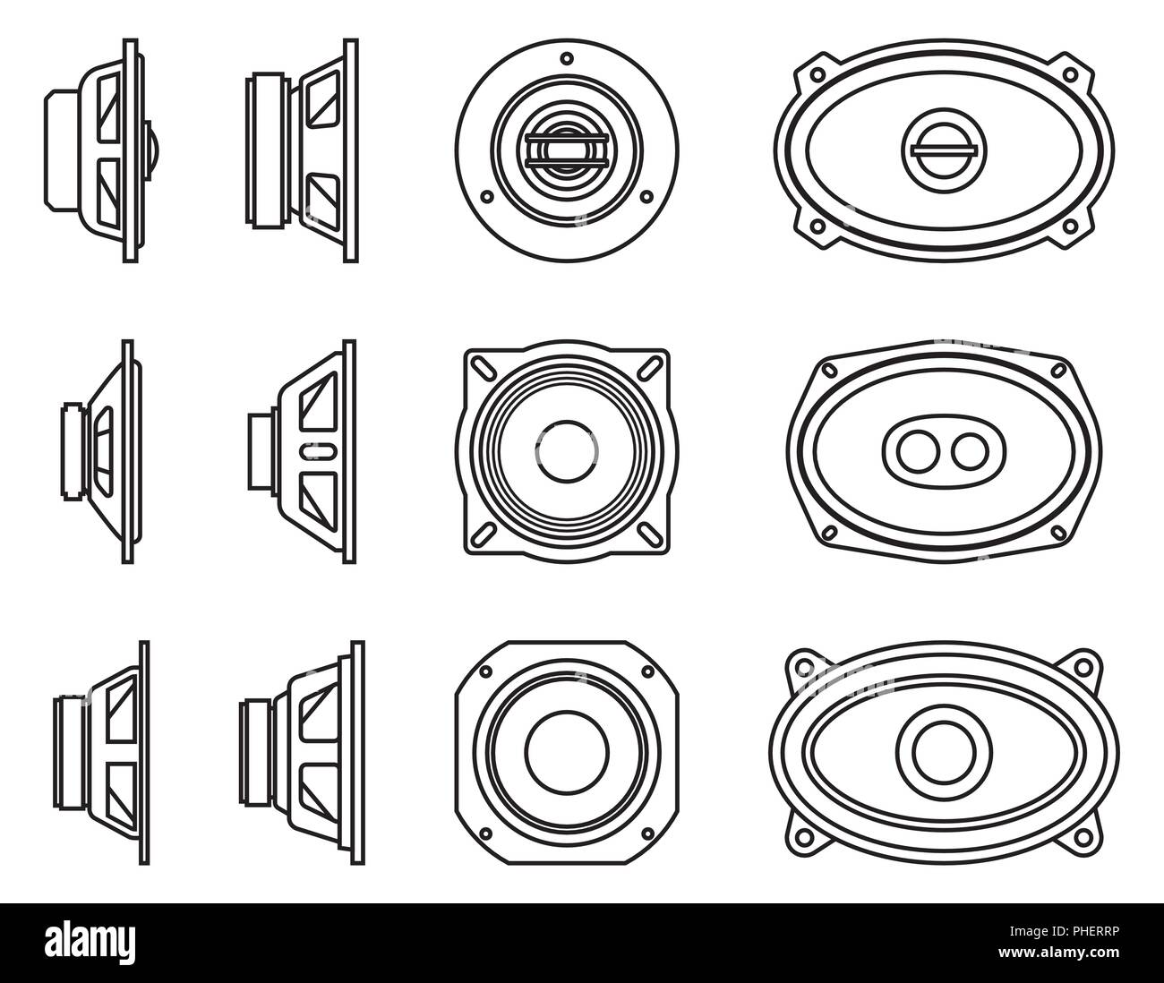 Speaker driver icons set. Flat vector Stock Vector Image & Art - Alamy