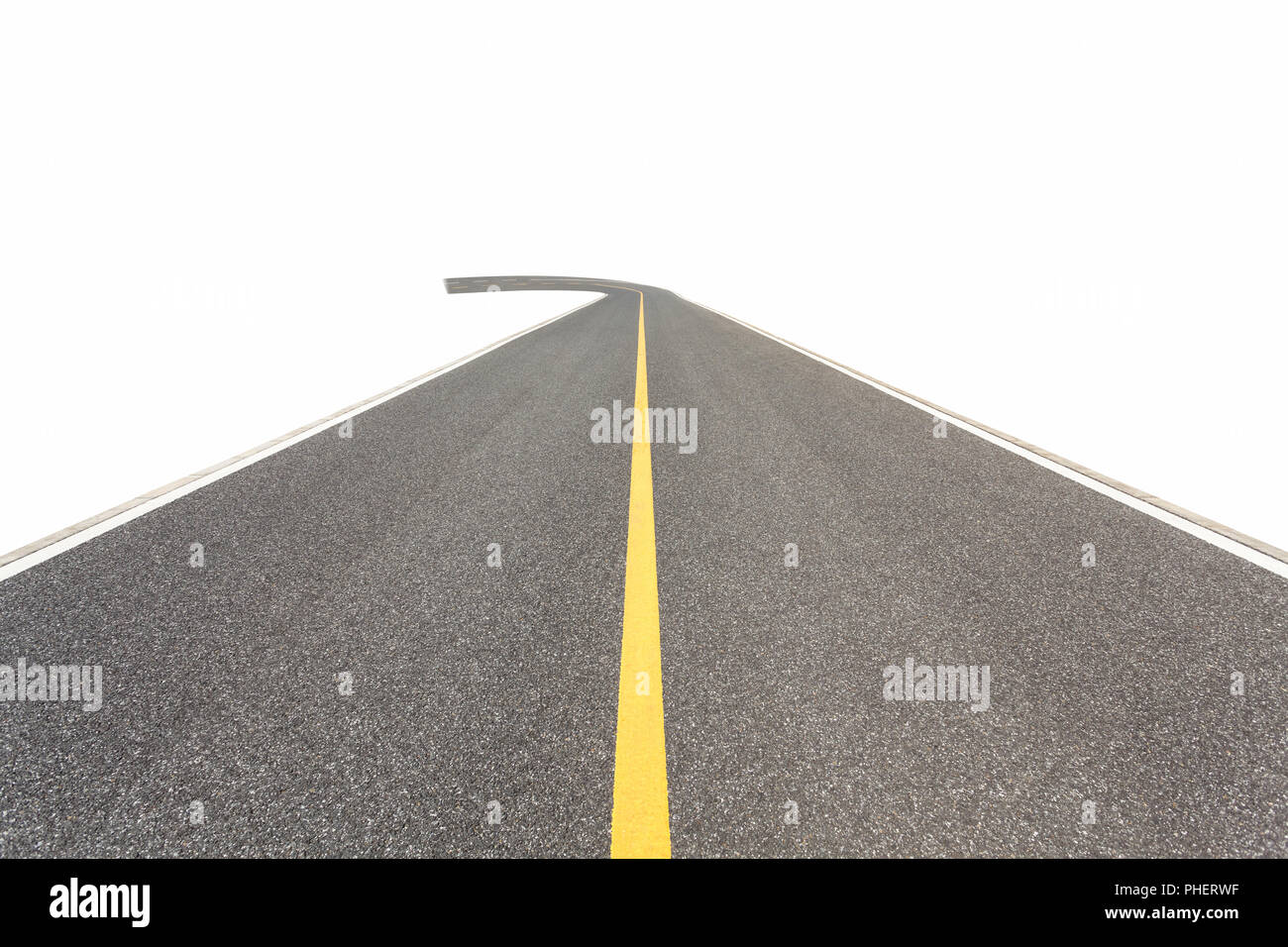 Winding asphalt road white hi-res stock photography and images - Alamy