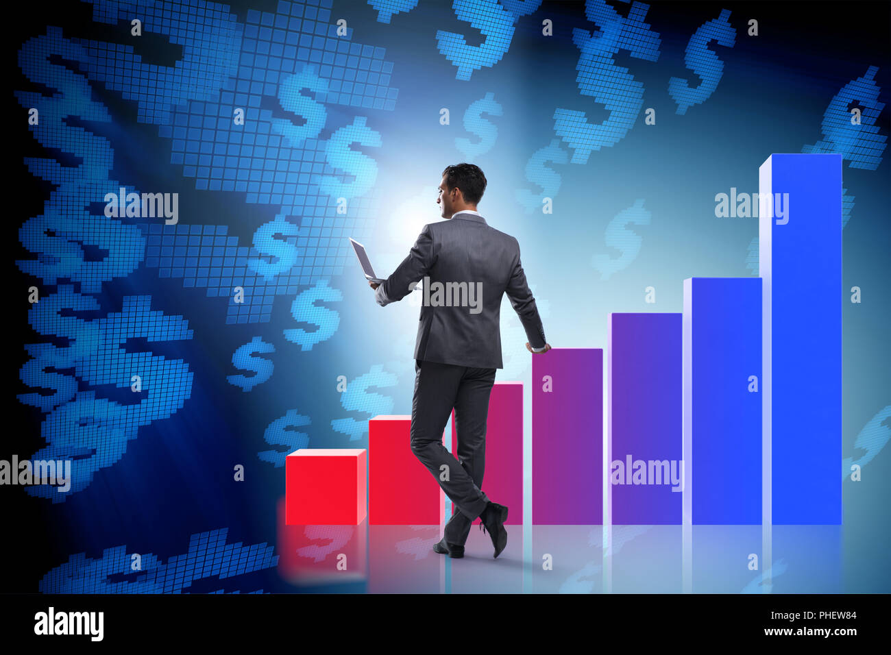 Businessman standing next chart hi-res stock photography and images - Alamy