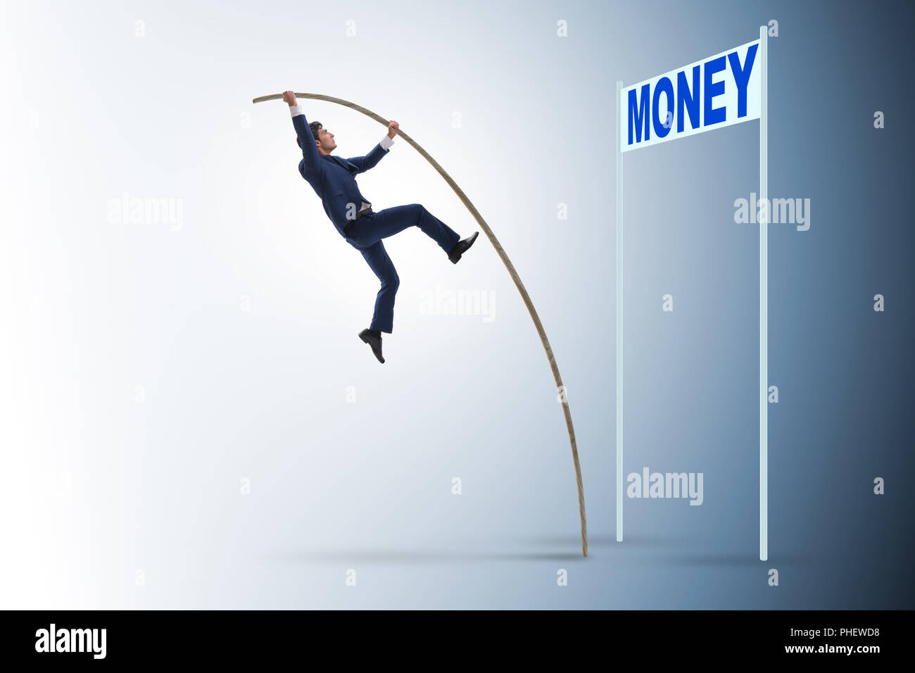 Businessman jumping pole vault business hi-res stock photography and ...