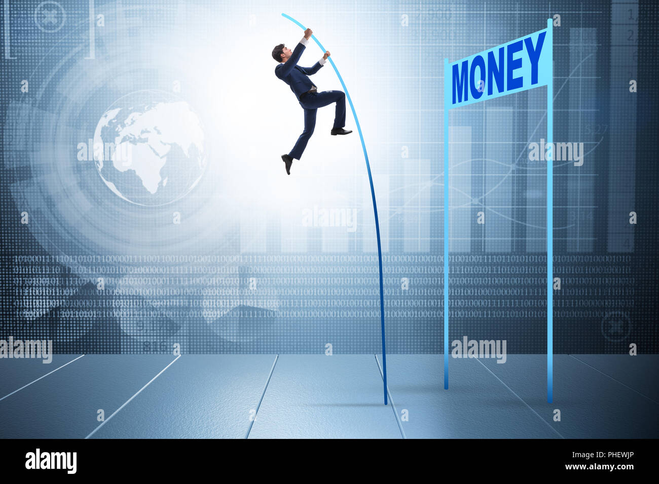 Businessman jumping pole vault business hi-res stock photography and ...