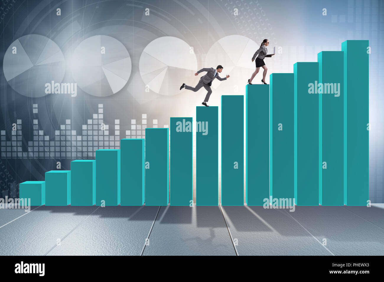 Chasing business people in competition concept Stock Photo - Alamy