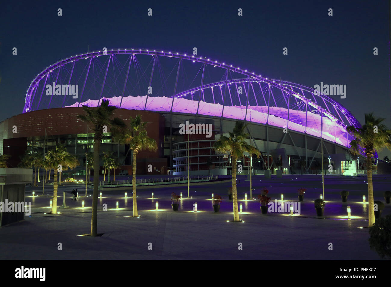 Qatar, Doha, The Kalifa International Stadium Stock Photo - Alamy