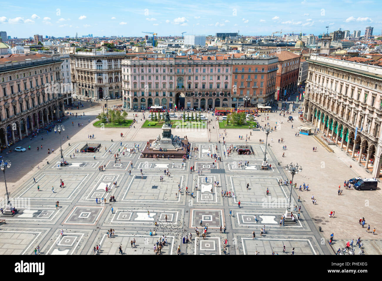 Aerial view of square in Milan Stock Photo - Alamy